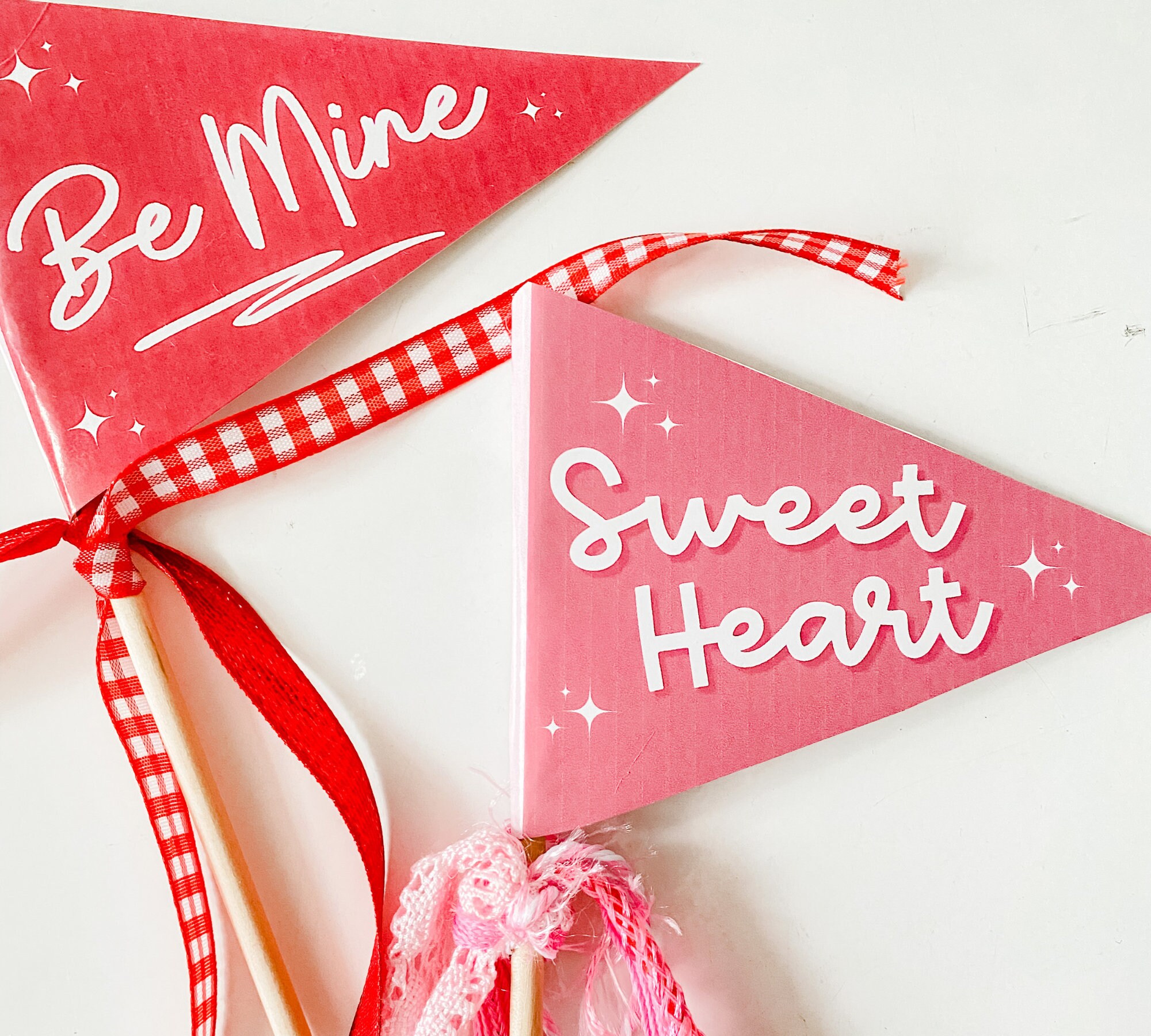 Valentines Day Pennants INSTANT DOWNLOAD Pink Digital Download Party ...