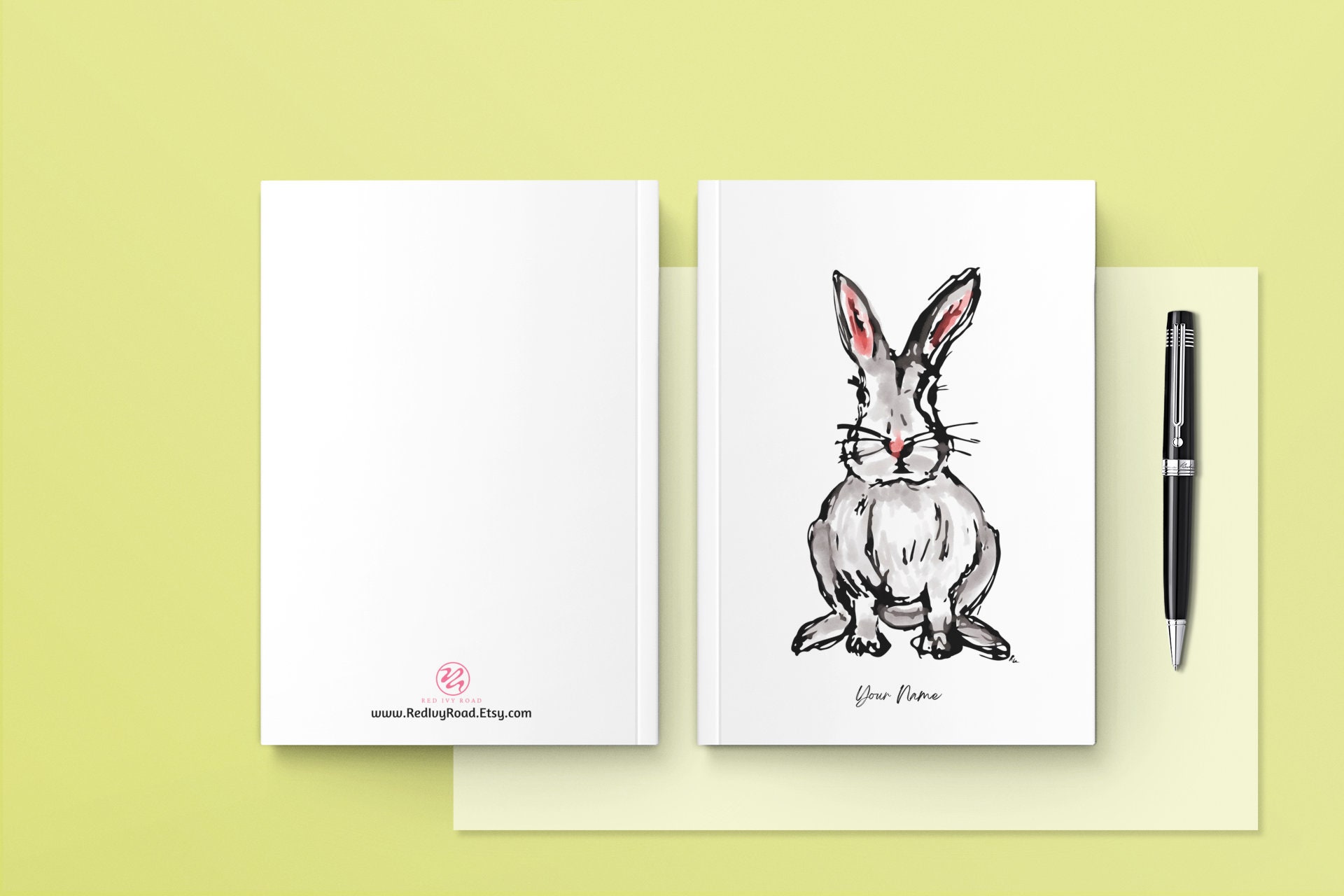 Personalized Custom Journal, Rabbit Journal, Softcover Notebook, Bunny ...