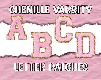 Pink Chenille Varsity Letter Patches Digital Chenille Varsity Letters ...