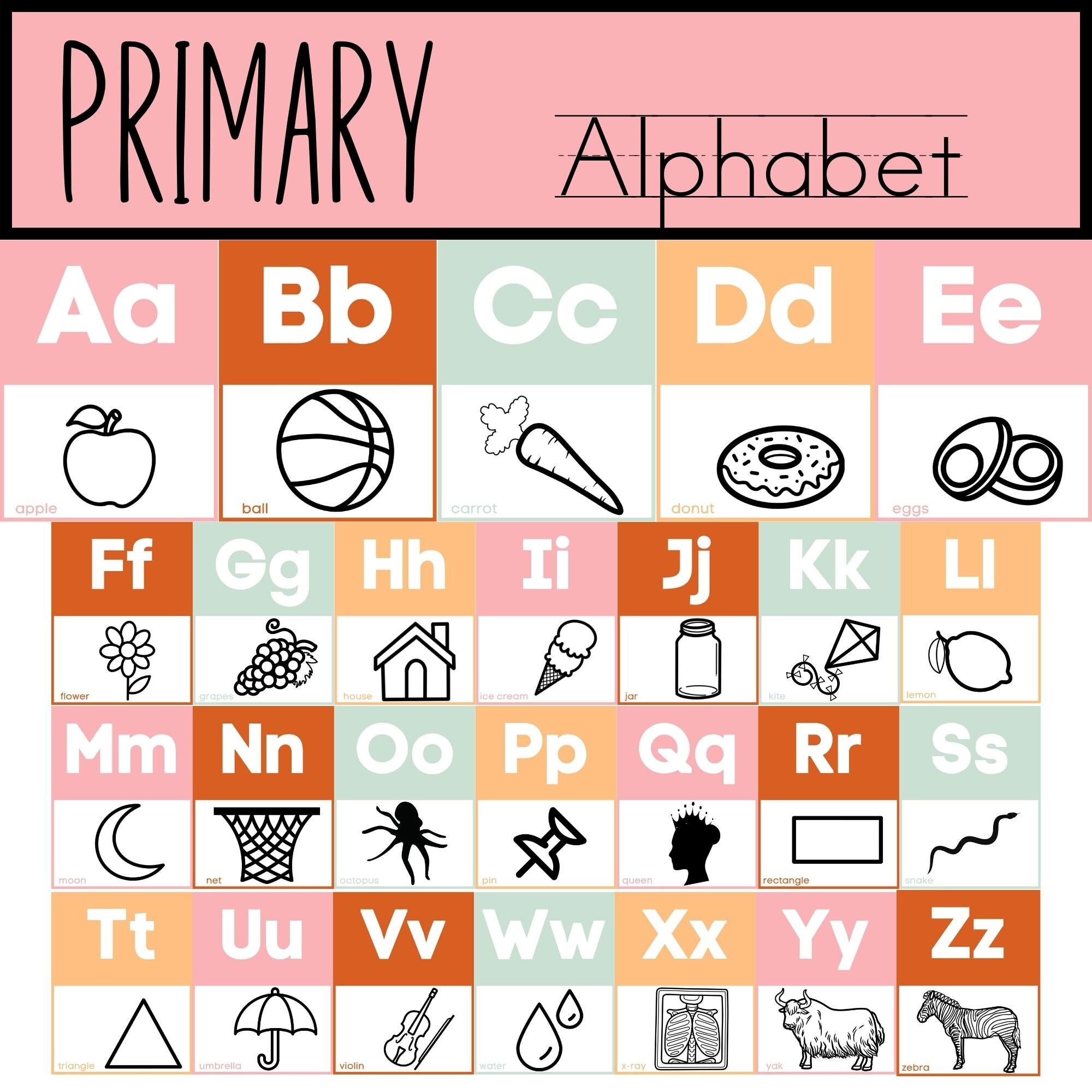 Classroom Alphabet Poster | Primary Alphabet | Boho Neutral Classroom ...