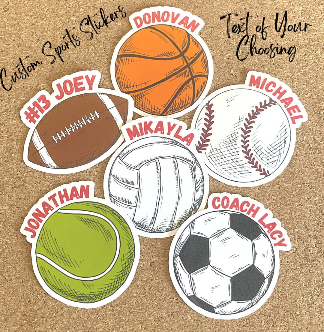 Sport Team Custom Sticker Baseball, Football, Soccer, Basketball ...