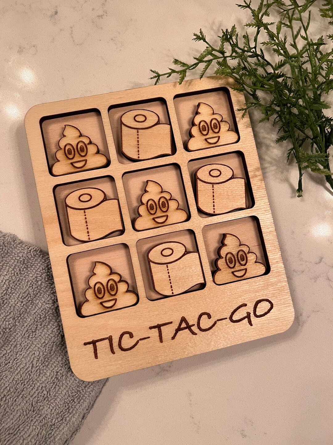 Poo Emoji Game Poo Emoji Tic Tac Toe Novelty Bathroom - Etsy