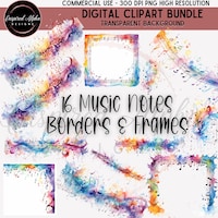 Watercolor Music Notes Clipart | 10 High Quality Jpgs | Digital ...