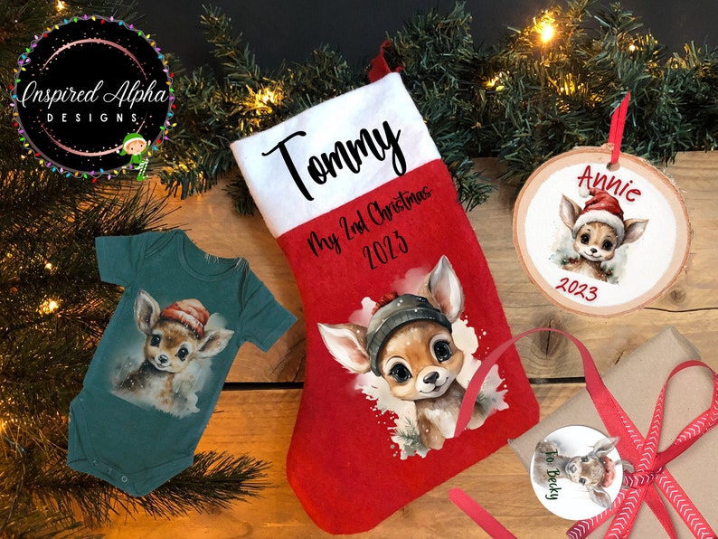 Watercolor Christmas Deer Clipart Bundle: High-resolution PNG (digital ...