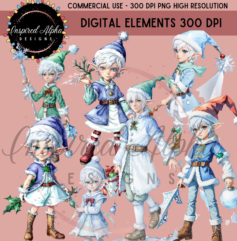 Watercolor Christmas Clipart Bundle, 40+ PNG Files Jack Frost Inspired ...