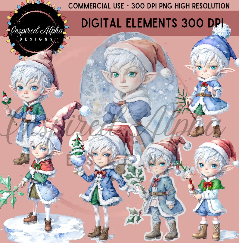 Watercolor Christmas Clipart Bundle, 40+ PNG Files Jack Frost Inspired ...