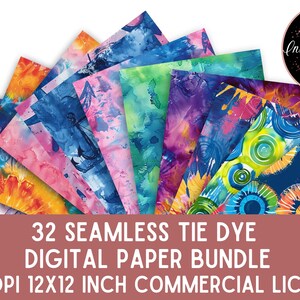 Seamless Tie Dye Digital Paper Bundle | 32 Bright Designs | Nautical ...