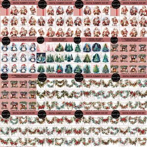 1000+ Watercolor Christmas Clipart Mega Bundle: Santa, Snowman, Elves ...