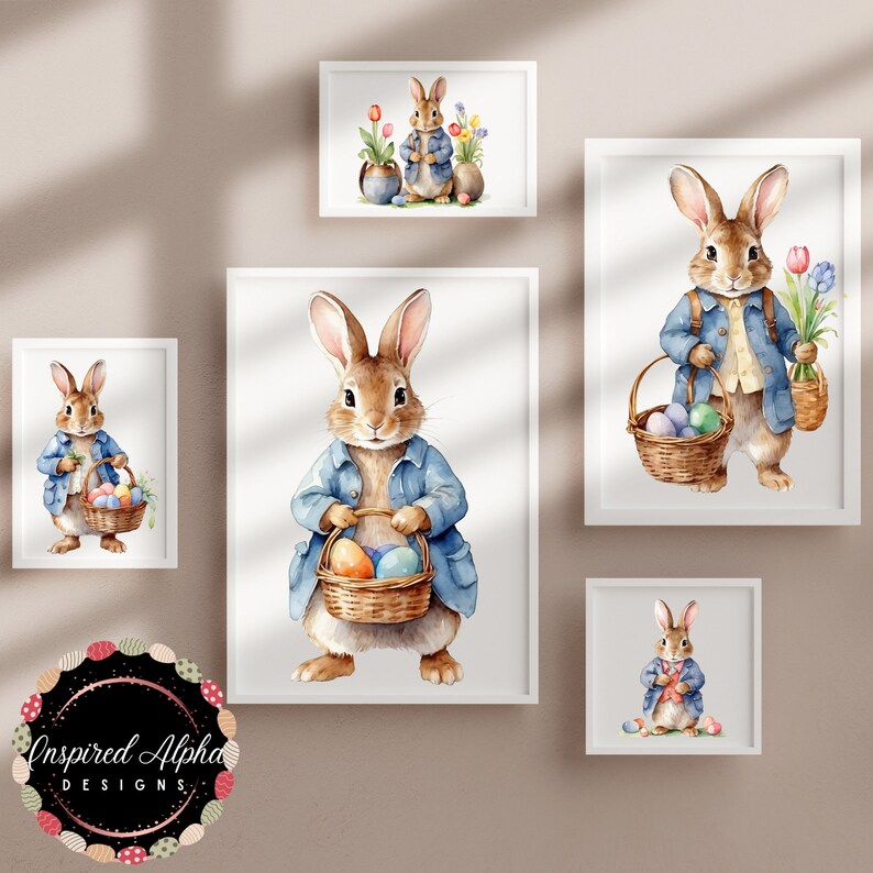 Watercolor Peter Rabbit Easter Clipart | 24 Design Bundle (digital ...