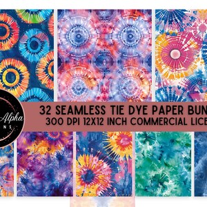 Seamless Tie Dye Digital Paper Bundle | 32 Bright Designs | Nautical ...