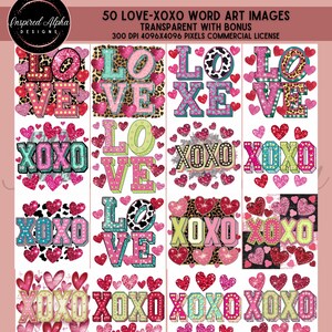 Valentine’s Day Love XOXO PNG Sublimation Mega Bundle, XOXO Valentine ...
