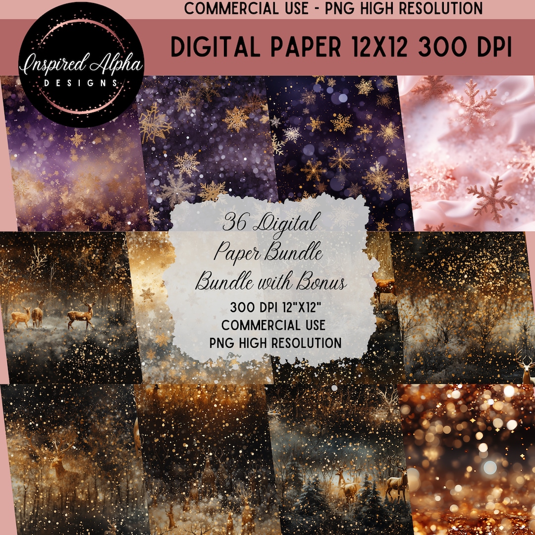 Christmas Glitter Digital Paper: 36 Festive Designs (commercial Use) - Etsy