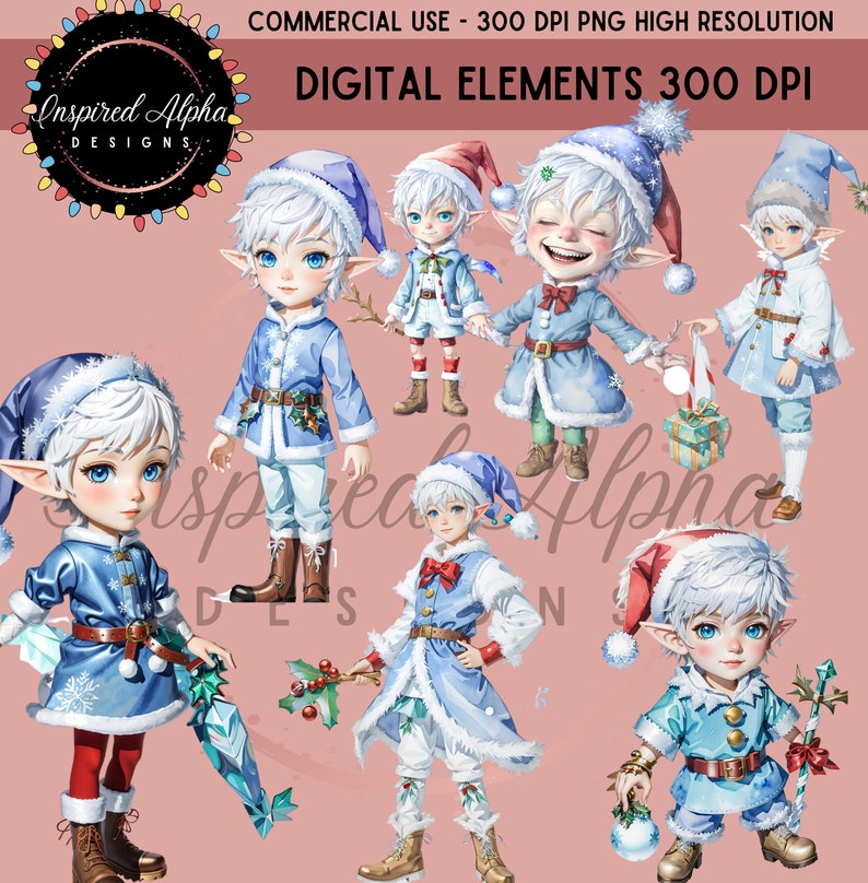 Watercolor Christmas Clipart Bundle, 40+ PNG Files Jack Frost Inspired ...
