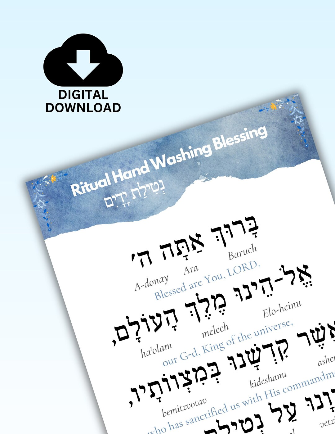 Netilat Yadayim, Ritual Hand Washing Blessing Before Eating Bread ...