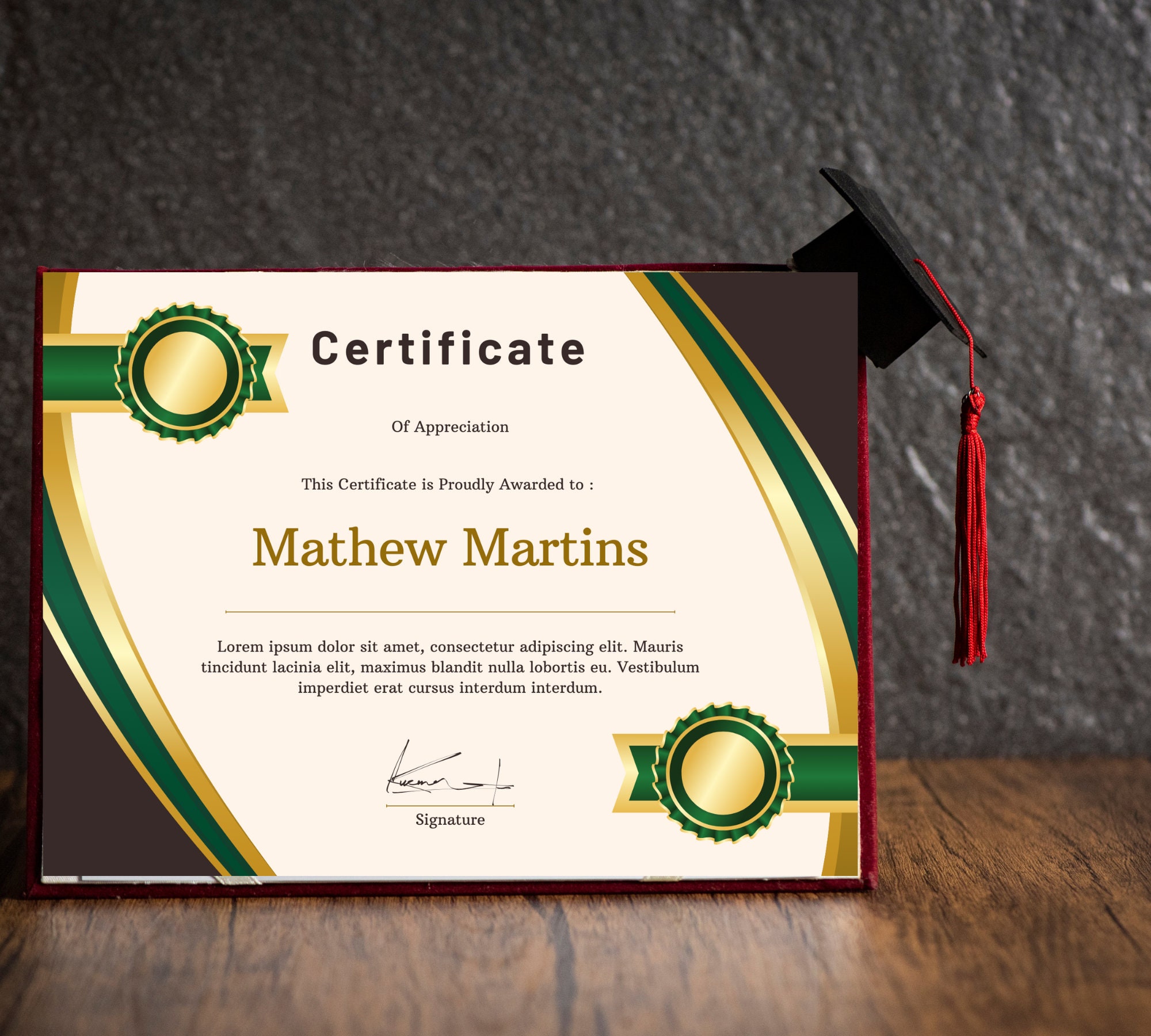 Personalized Certificate Display Frame, Document Holder, Office Decor ...