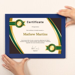 Personalized Certificate Display Frame, Document Holder, Office Decor ...