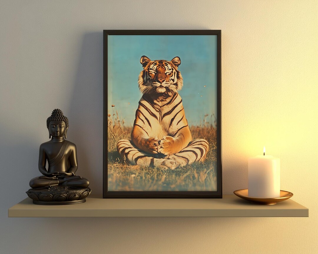 Yoga Tiger Print: Funny Meditation Animal Art (digital Download) - Etsy