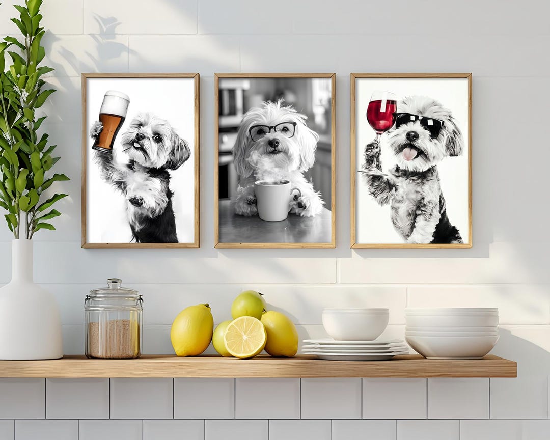 Havanese Dog Wall Art Bundle, Funny Kitchen Decor, Cute Havanese ...