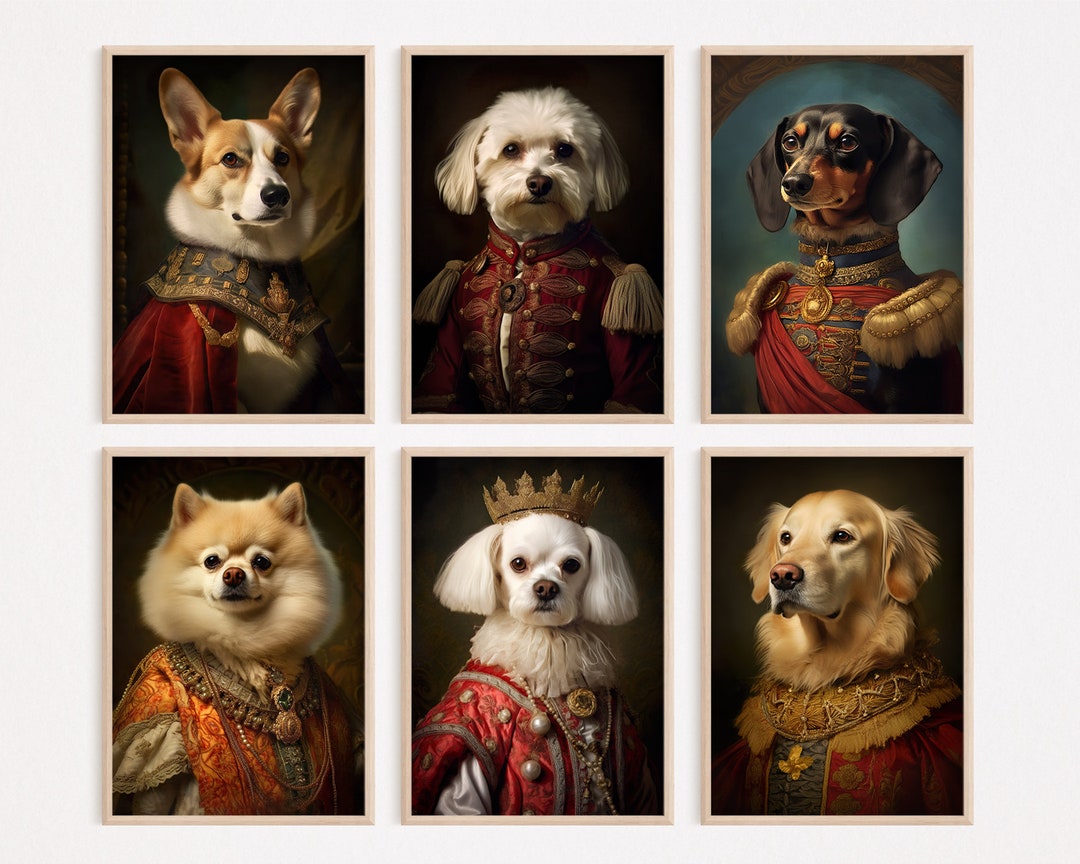 Renaissance Dog Portrait Art Prints: Aristocratic Animal Wall Decor ...