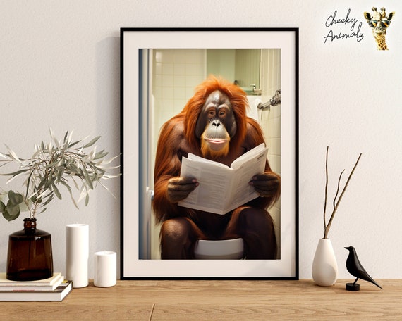 Reading Orangutan Cartoon