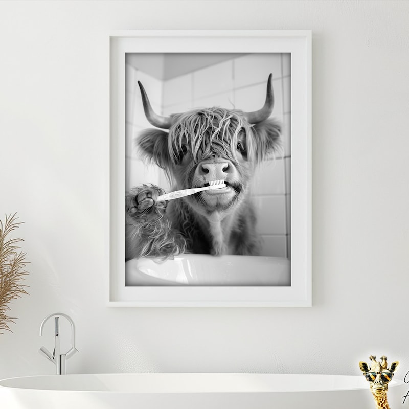 Highland Cow Vintage Art - Etsy UK