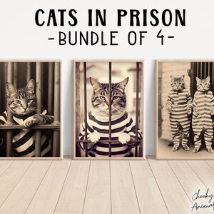 Animals in Jail in Prison Suits, Bundle of 35, Funny Vintage Animal ...