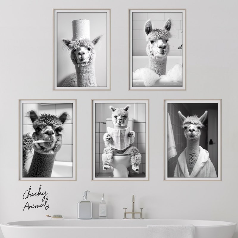 Funny Bathroom Art Alpaca - Etsy