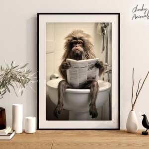 Funny Tamarin Monkey Bathroom Print: Toilet Wall Art (digital Download ...