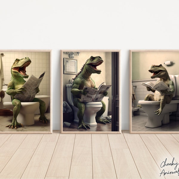 Dinosaur on Toilet Png - Etsy