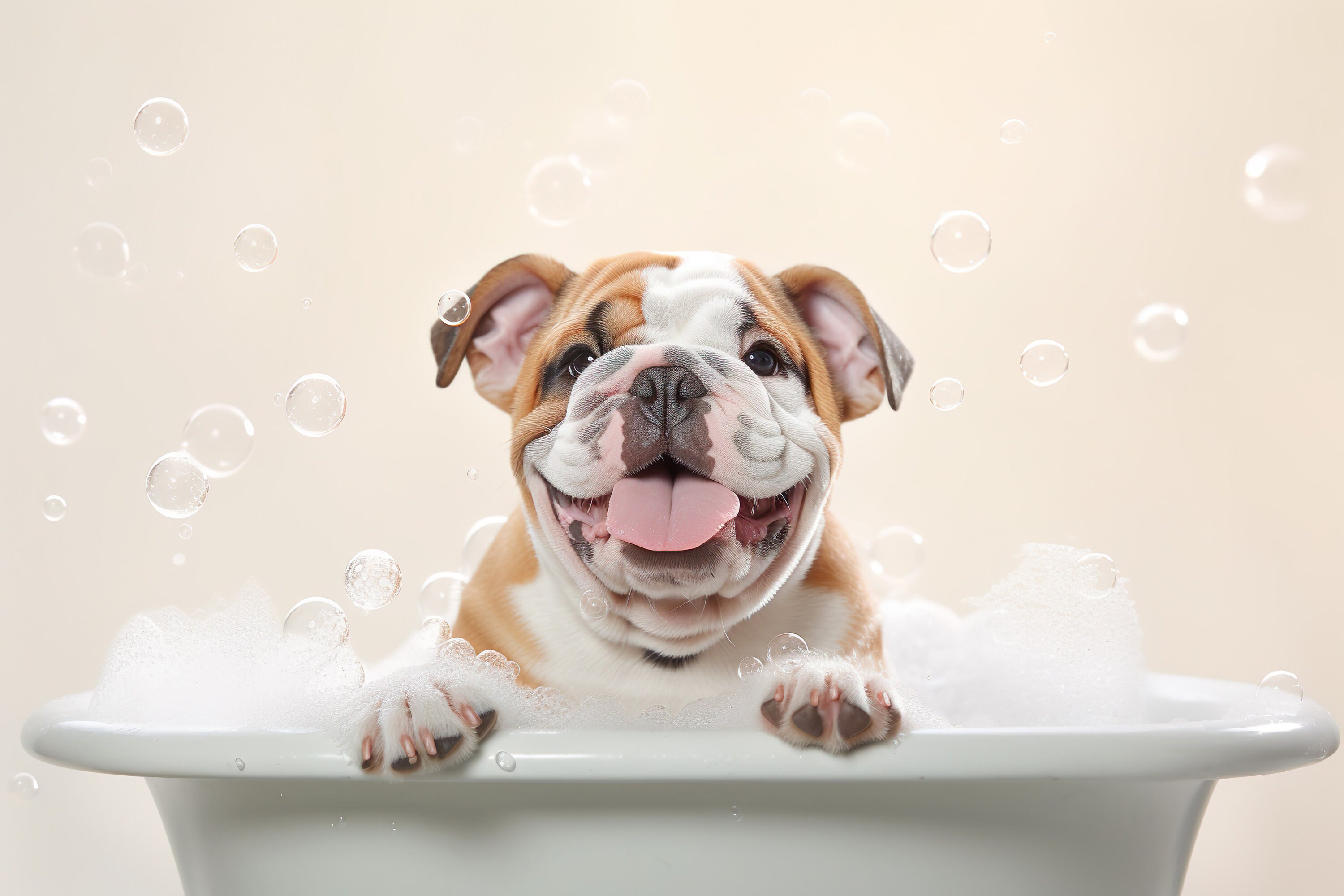 Bulldog Pup in the Bathtub Cute Dog Photograph Bulldog in - Etsy