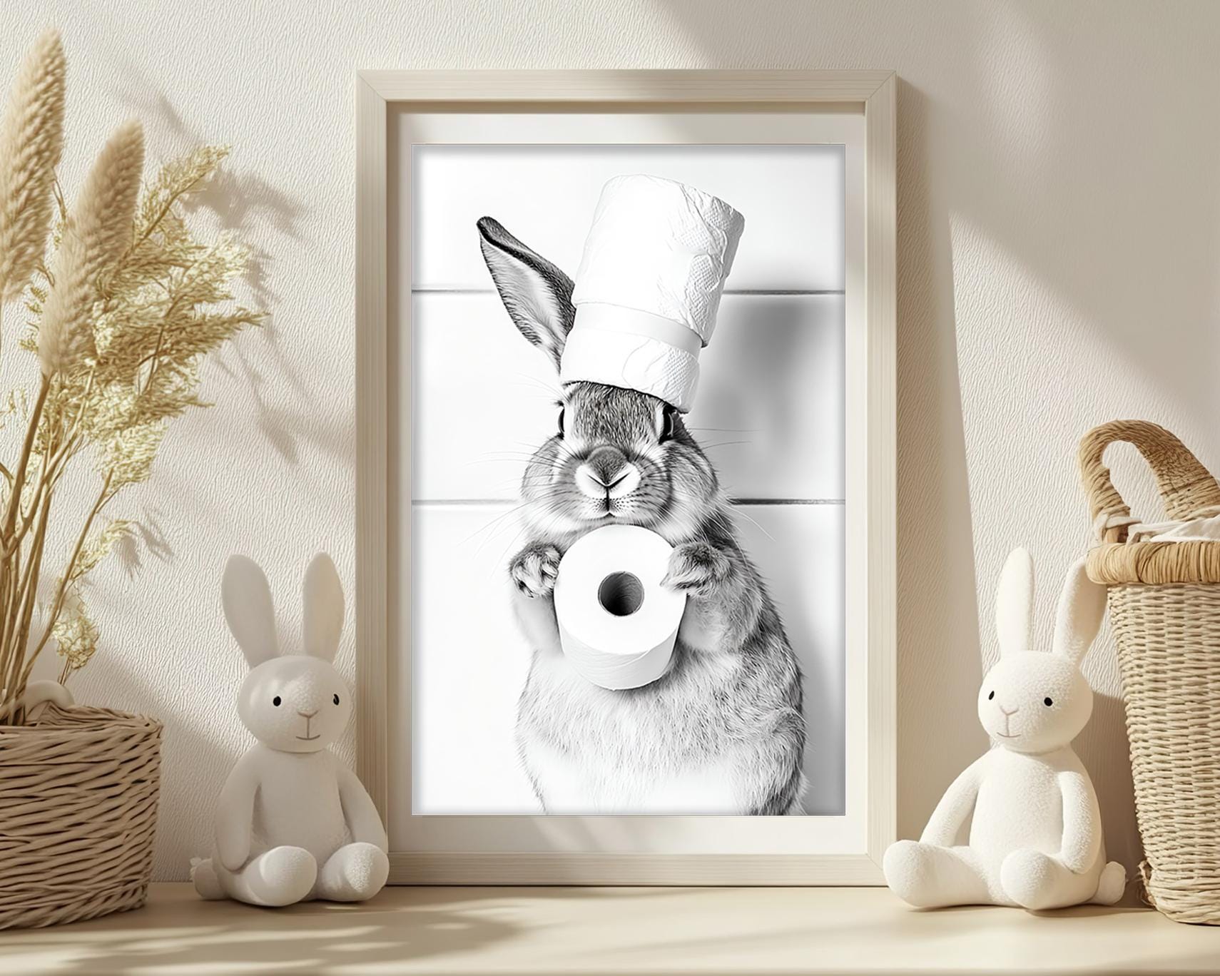 Funny Animal Toilet Paper Head Art Prints: Bathroom Decor Bundle ...