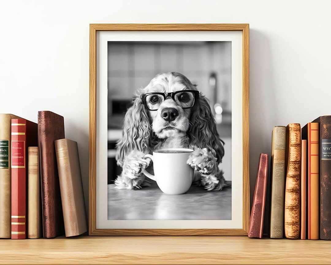 Cocker Spaniel Coffee Art Print: Funny Dog Lover Gift (digital Download ...