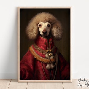 Aristocratic Poodle, Funny Dog Wall Art, Renaissance Painting, Dog ...