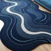 Modern Wave Pattern Tufted Rug Ocean Inspired Handmade Carpet, Blue ...