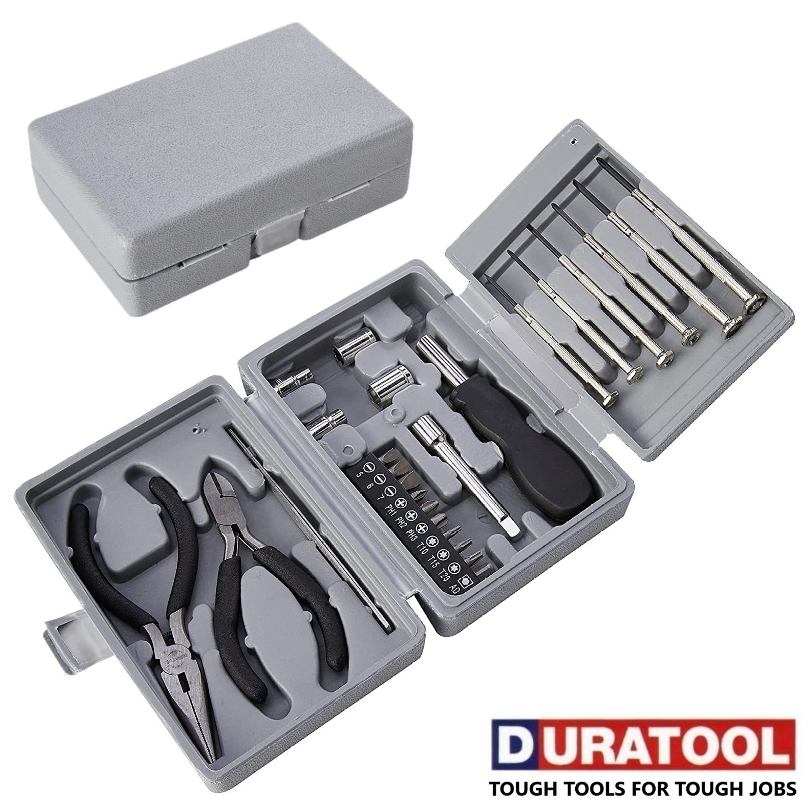 DURATOOL 25-piece Mini Tool Kit Set for Home, Office, Dorm, and Basic ...
