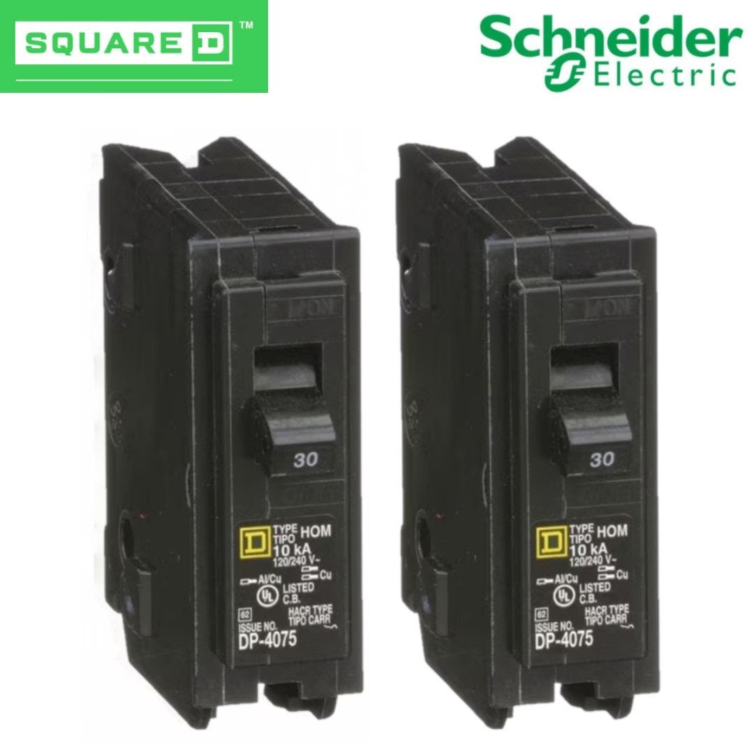 Square D 30 Amp Circuit Breaker HOM130 Homeline Single Pole, 120V, 2 ...