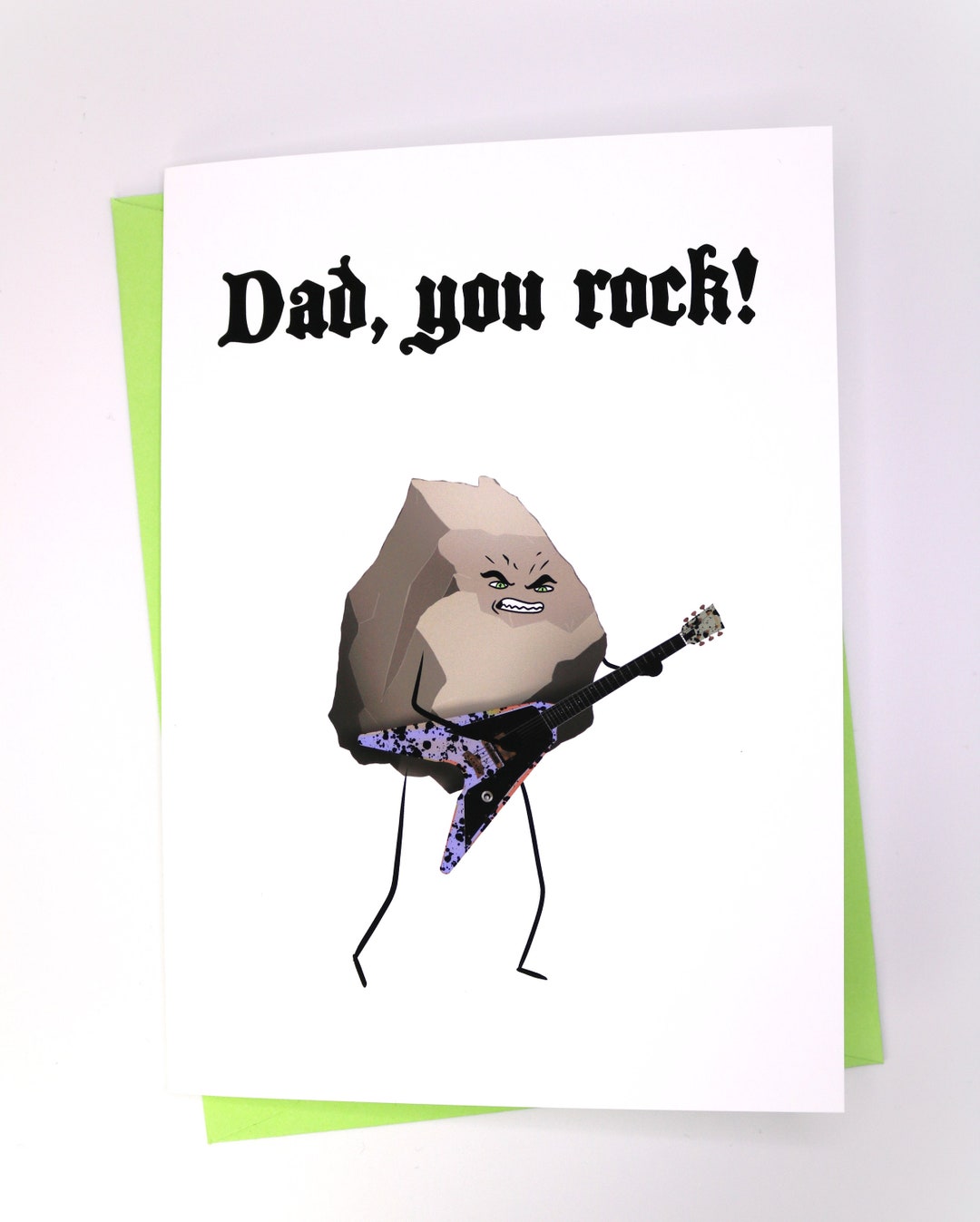 Dad, You Rock Father's Day Card - Etsy