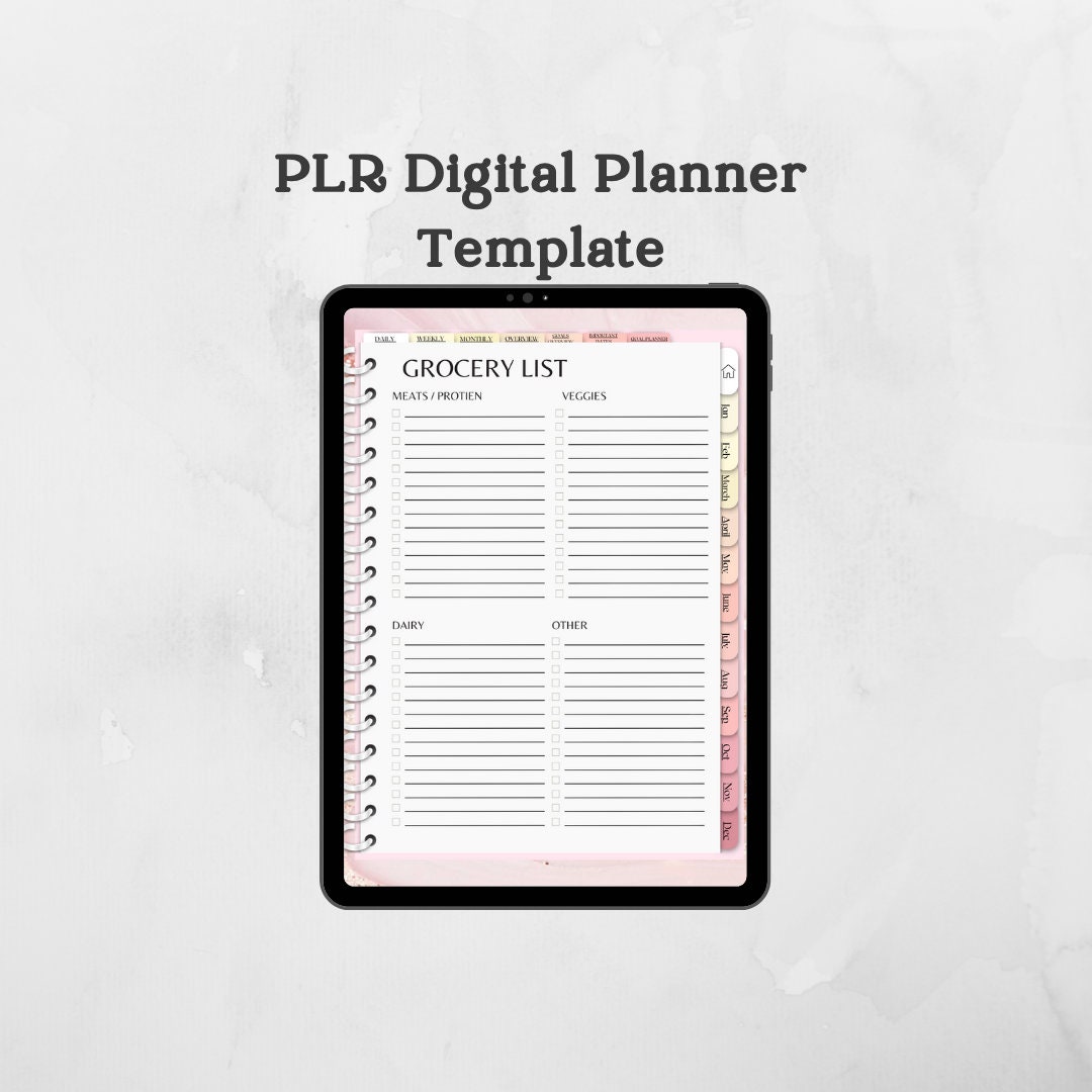 PLR Digital Planner Template, PLR Planner, Plr Planner Template, PLR ...