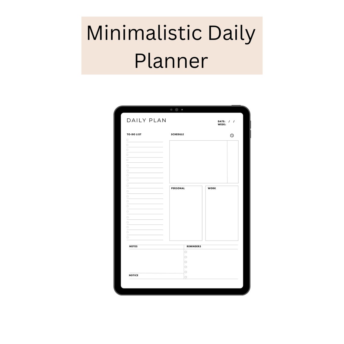 Minimalist Daily Planner Printable Daily Printable Planner - Etsy