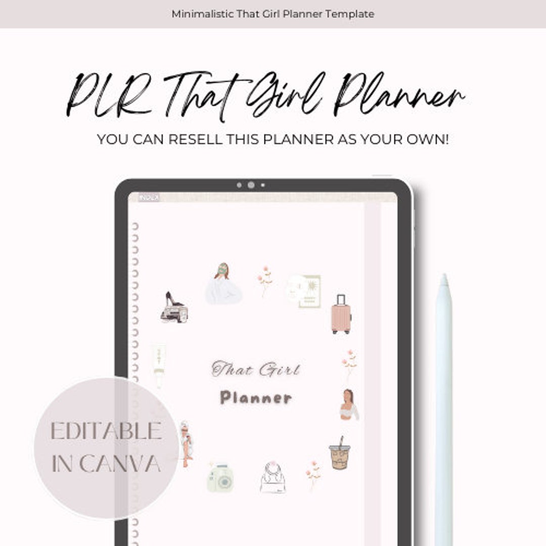PLR Ultimate Digital Planner Template, Canva Commercial Use Editable ...