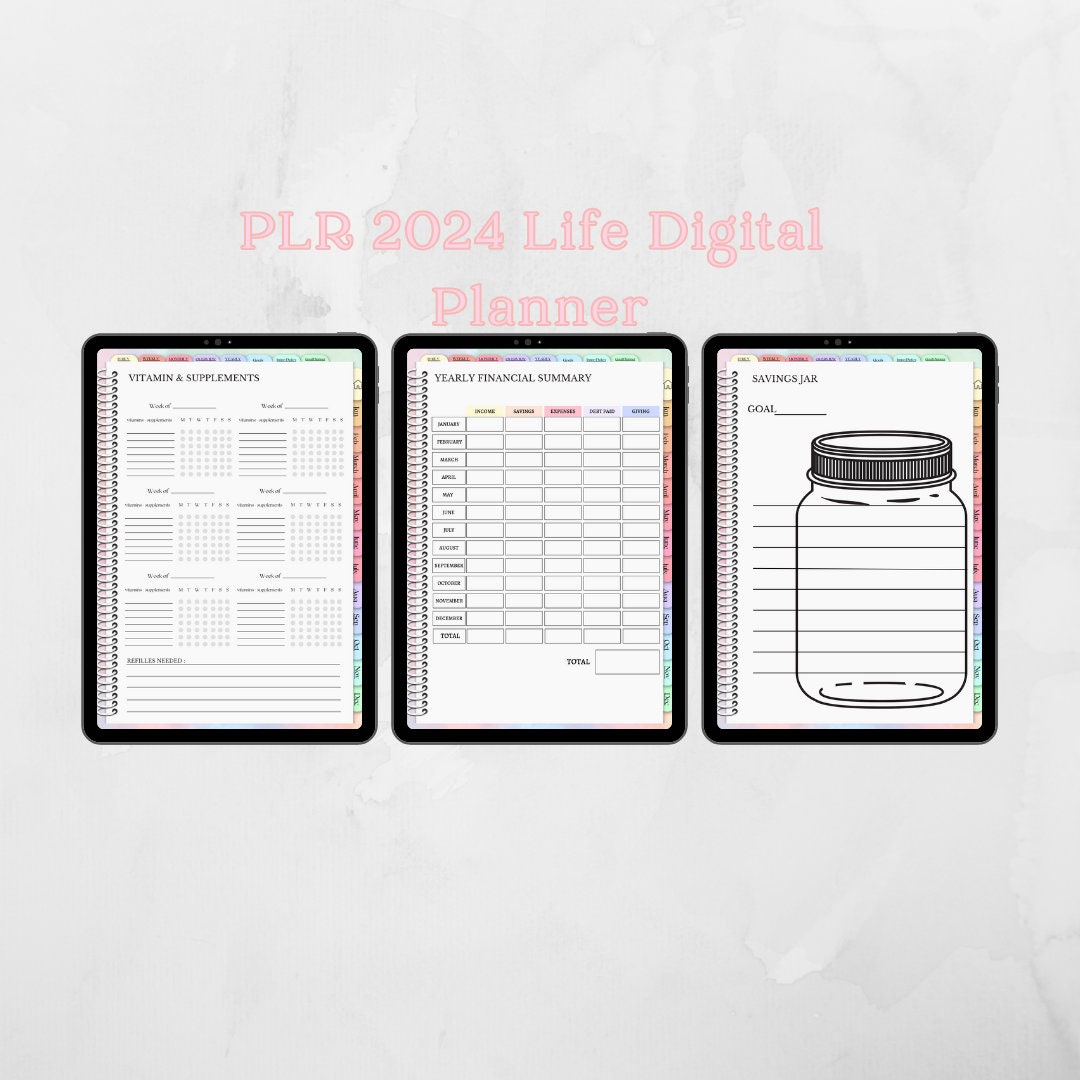 PLR 2024 Planner, Plr 2024 Life Planner, PLR 2024 Digital Planner, PLR ...