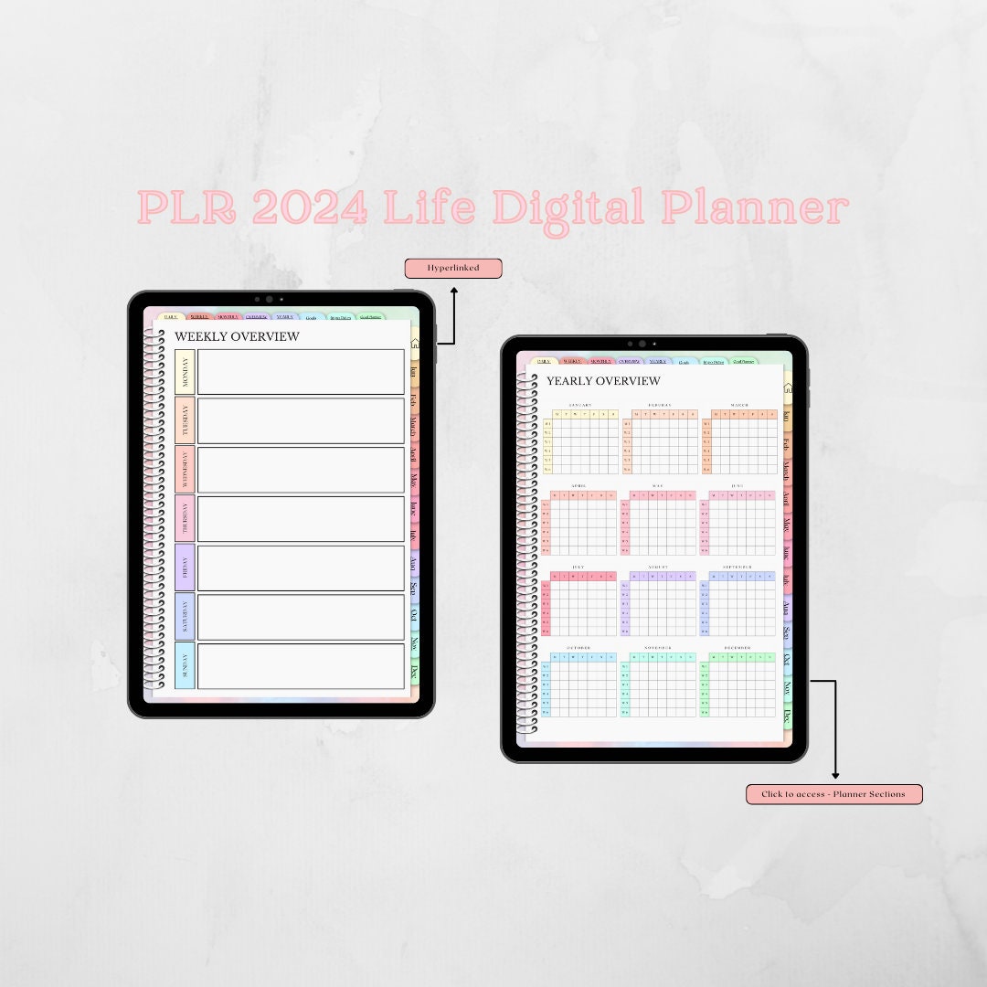 PLR 2024 Planner, Plr 2024 Life Planner, PLR 2024 Digital Planner, PLR ...