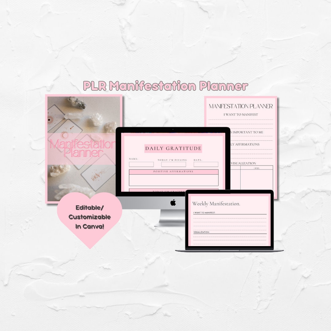 PLR Manifestation Planner, Plr Manifest Planner, Canva Template, PLR Digital Products, Private ...