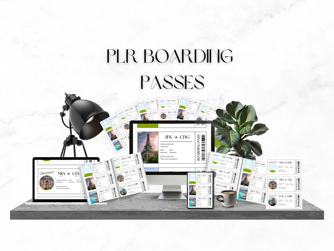 PLR Boarding Passes, PLR, PLR Plane Ticket, Plr Manifest, Plr, Boarding Passes, Resellable ...
