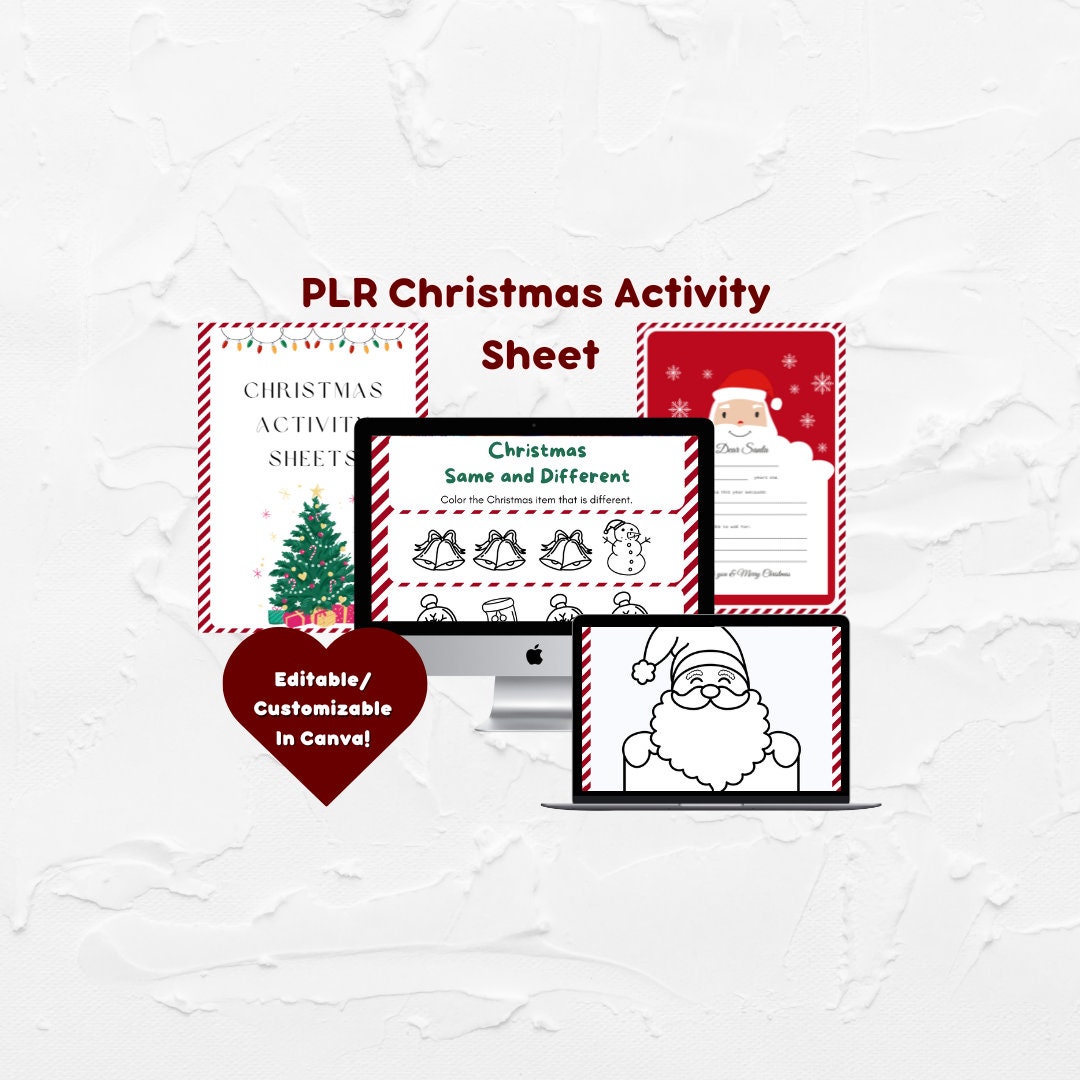 PLR Christmas, PLR Christmas Activity Sheets, Christmas Activity Sheets ...
