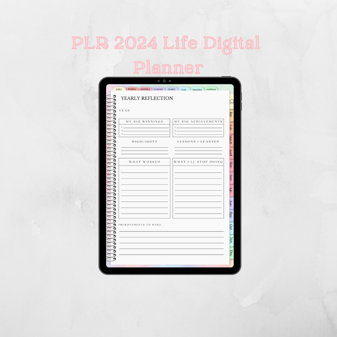 PLR 2024 Planner, Plr 2024 Life Planner, PLR 2024 Digital Planner, PLR ...