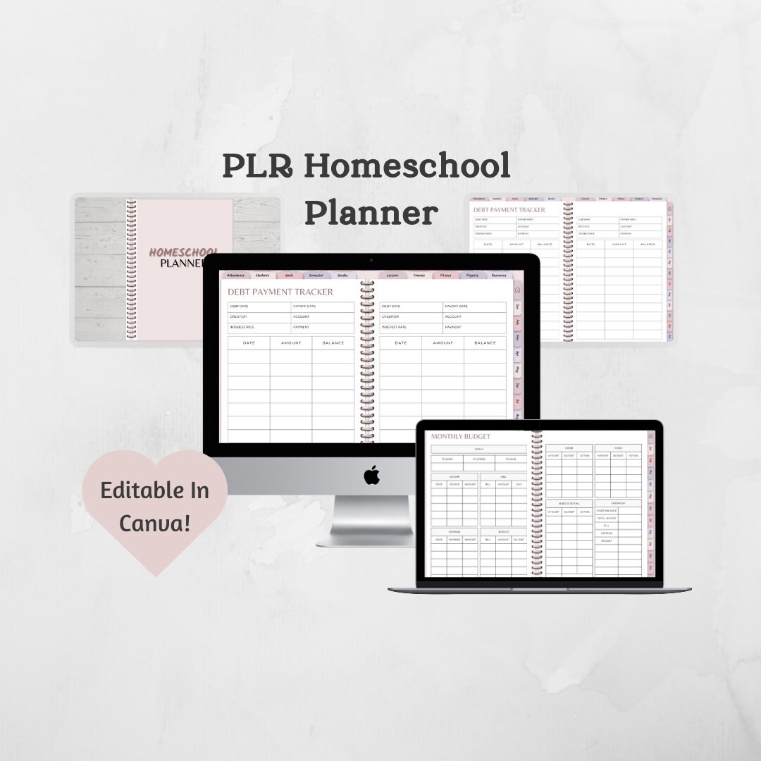 PLR Homeschool Planner, PLR Digital Planner, PLR Printable Planner, Plr ...