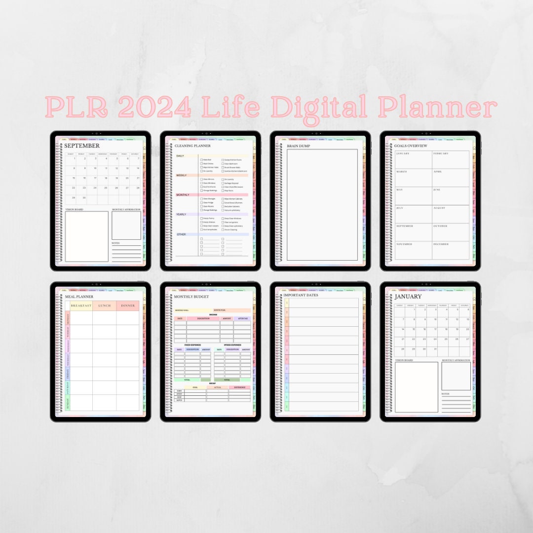 PLR 2024 Planner, Plr 2024 Life Planner, PLR 2024 Digital Planner, PLR ...