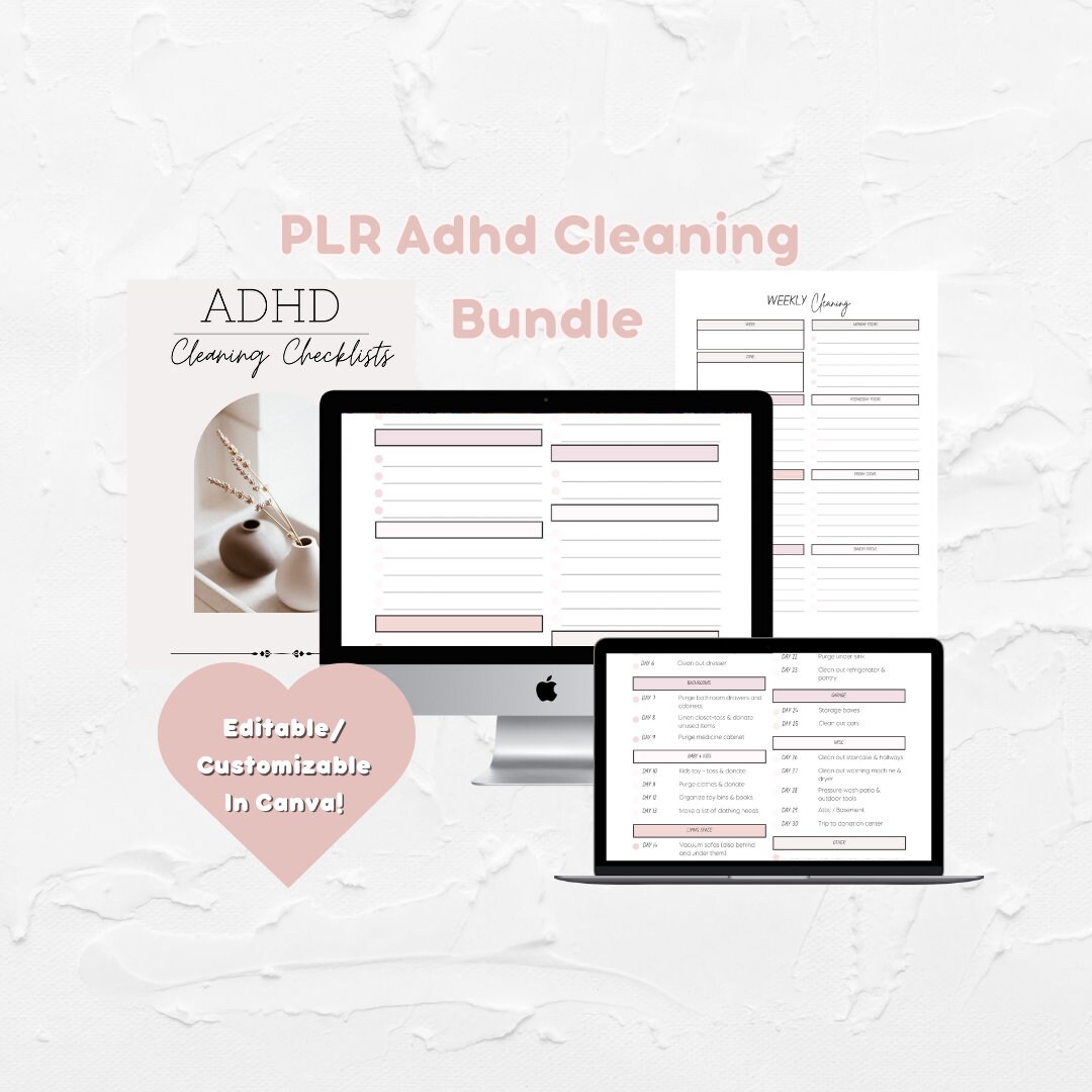 PLR ADHD Cleaning Bundle, Plr Adhd , Cleaning Templates, Plr Digital ...