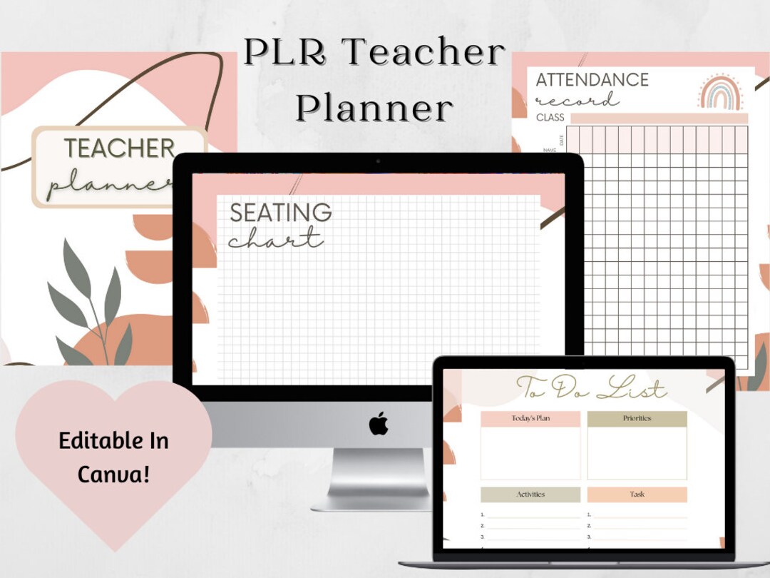 PLR Teacher Planner, PLR Digital Planner, PLR Printable Planner, Plr ...